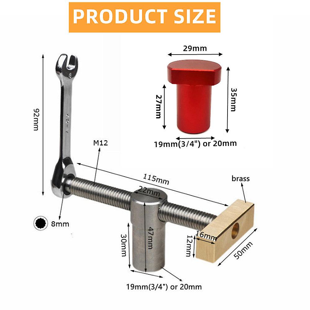 Woodworking Desktop Clip Adjustable Clamp W/ Bench Dog Holes Stop Fast ...