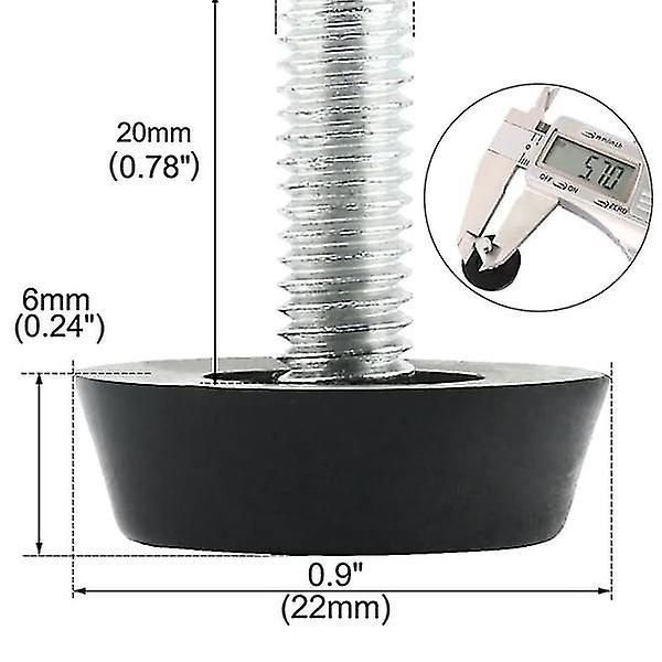 Adjustable foot for furniture adjustment feet M6 screw feet black ...