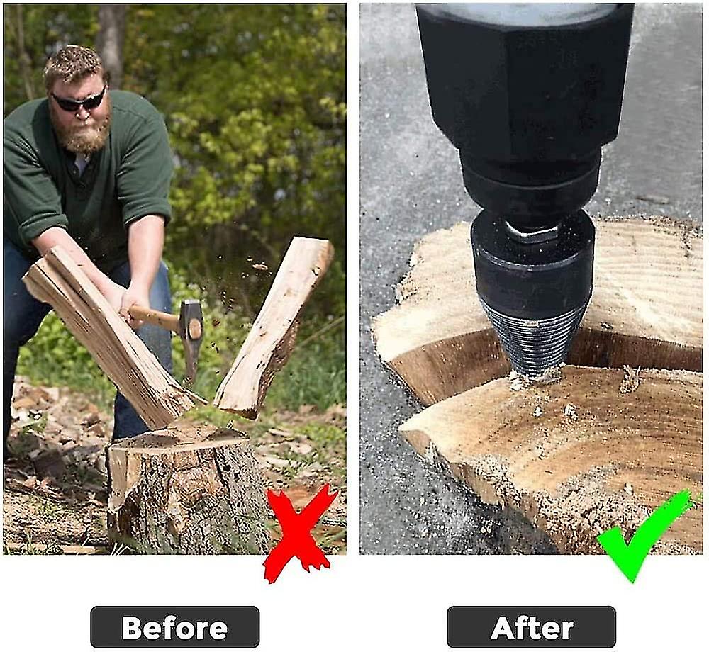 Firewood Log Splitter Drill Bit,3pcs Removable Cones Kindling Wood ...