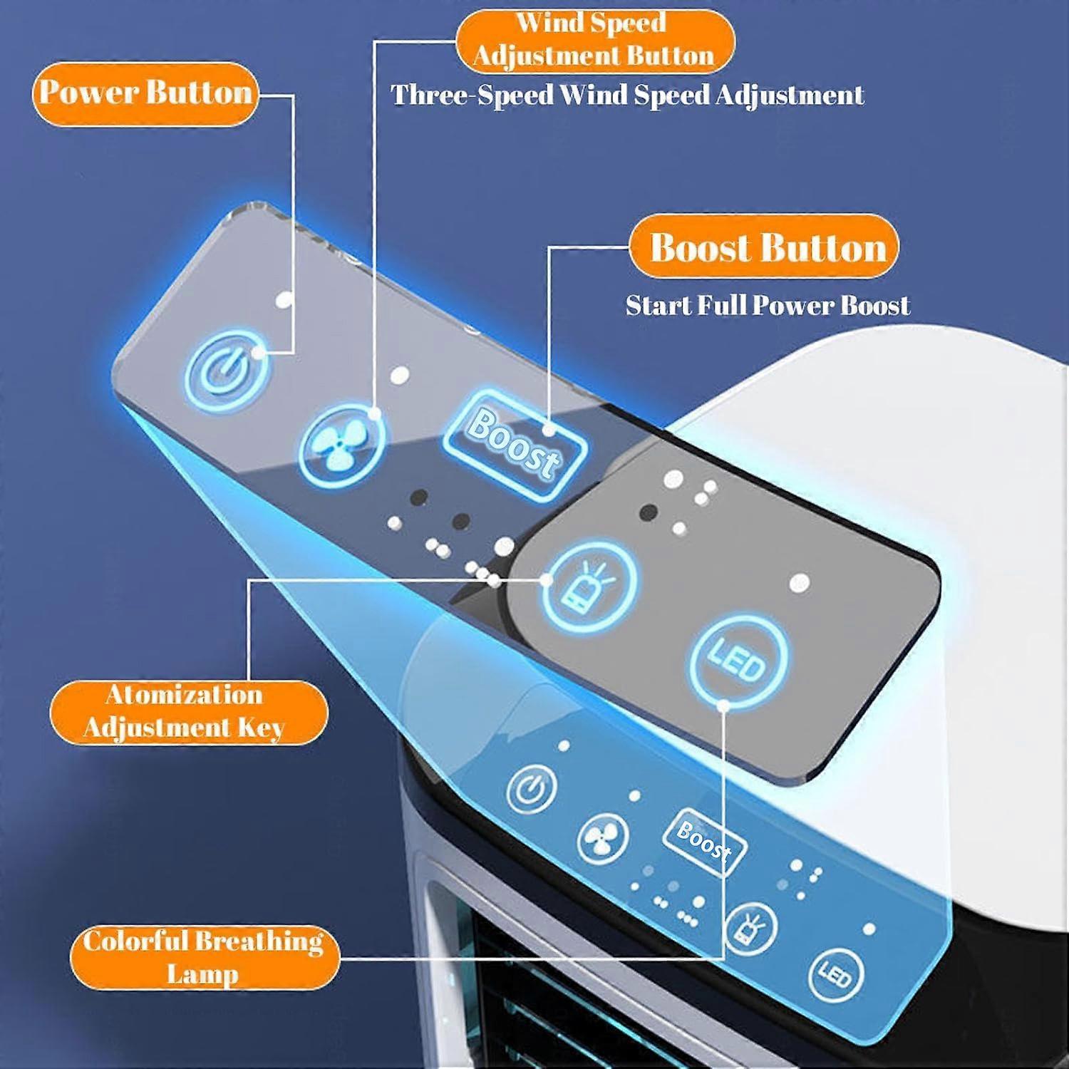 Portable Air Conditioners,Room Coolers for Bedroom, 900ml Water Tank ...