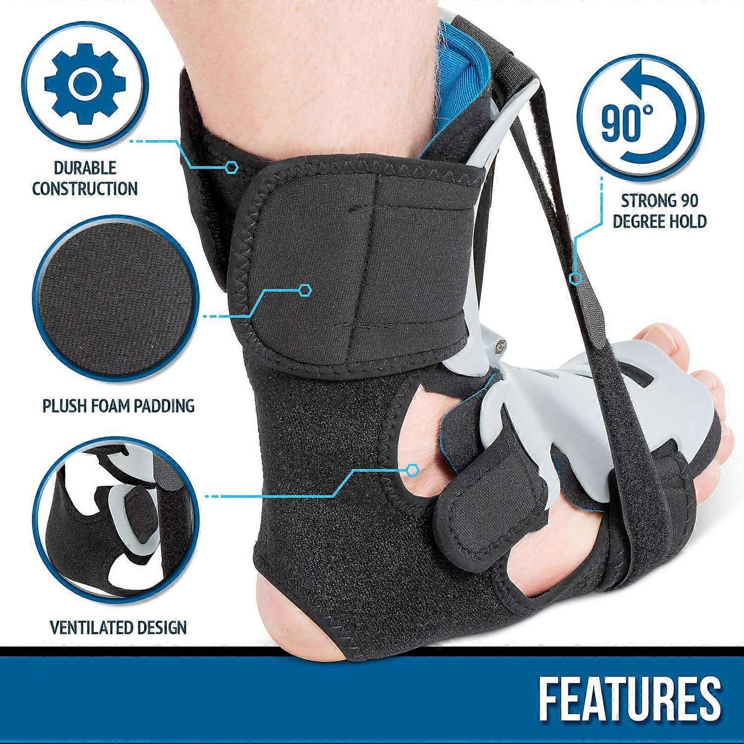 Plantar Fasciitis Night Splint Foot Support Boot for Fascia Tendon and ...