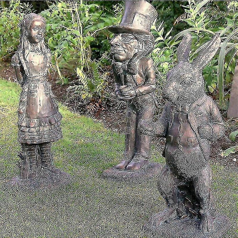 Wonderland Garden Sculpture Set Alice In Wonderland Statue Garden ...