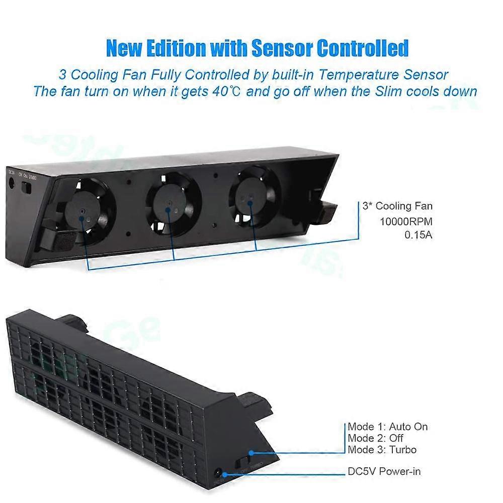 Ps4 Slim Fan External Usb Cooler, Automatic Temperature Sensor ...