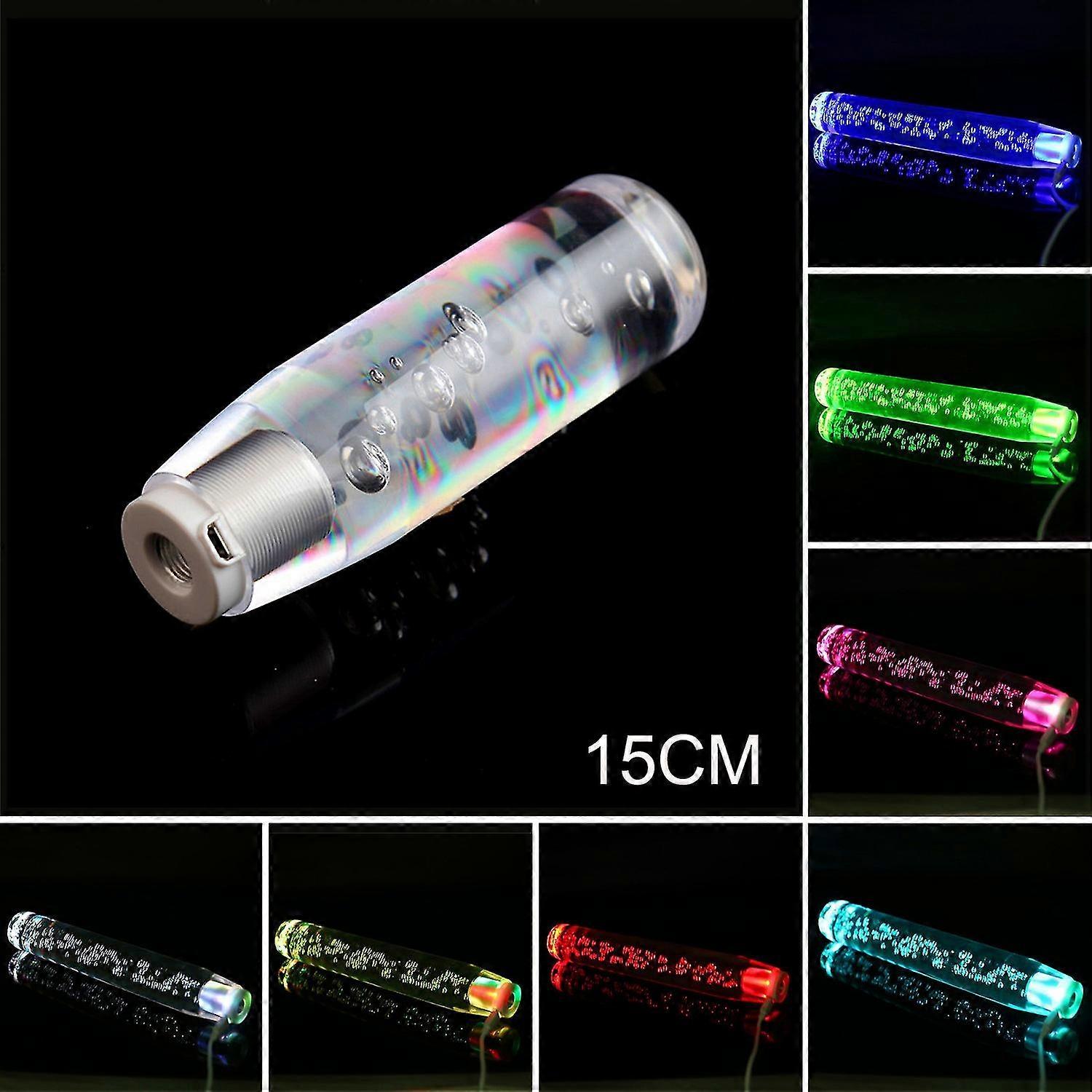 LED Light RGB Shift Knob Stick Crystal Transparent Bubble Gear Shifter10cm/15cm/20cm/25cm ...