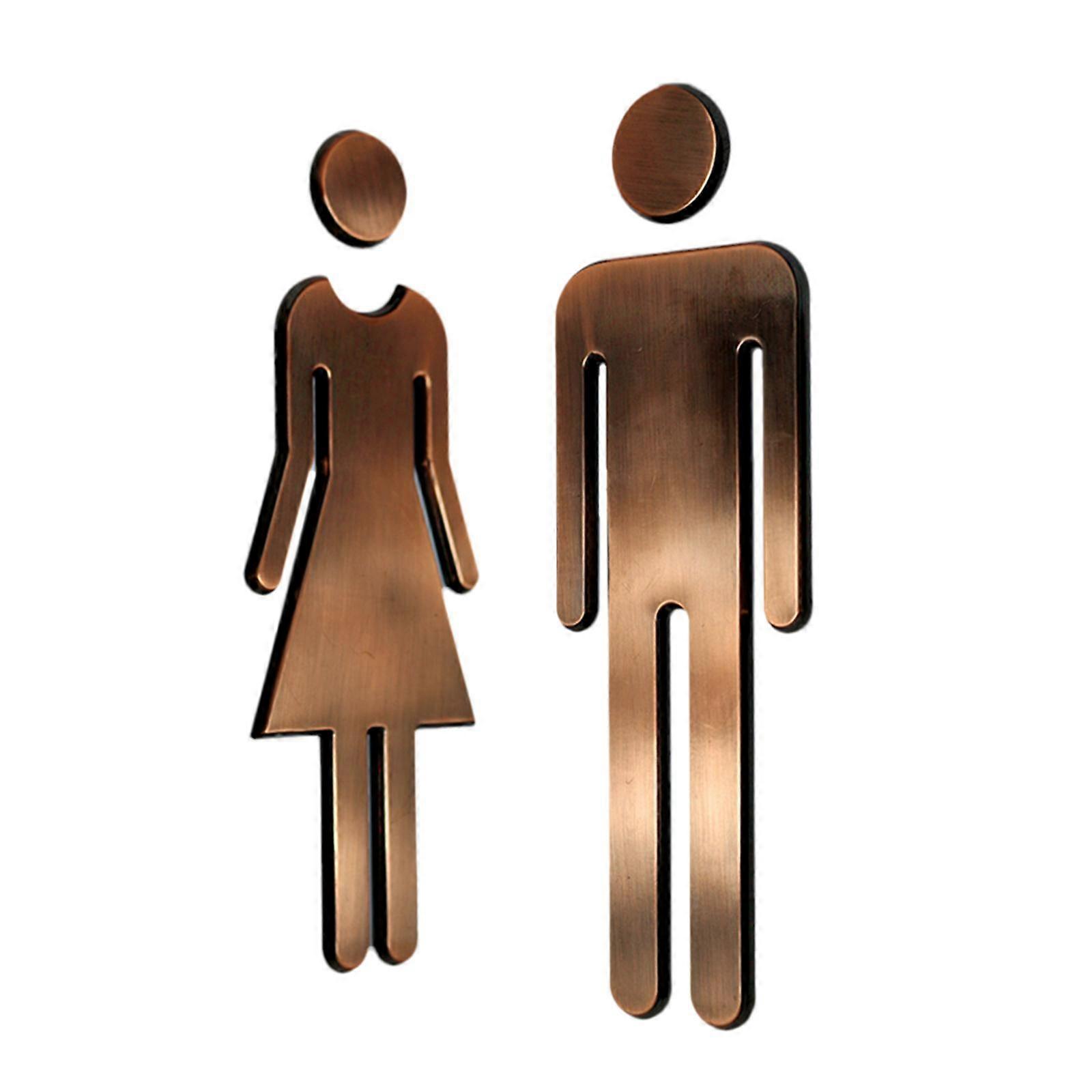 Man&Woman WC Decals Toilet Signs Restroom Washroom Signage Plaque ...