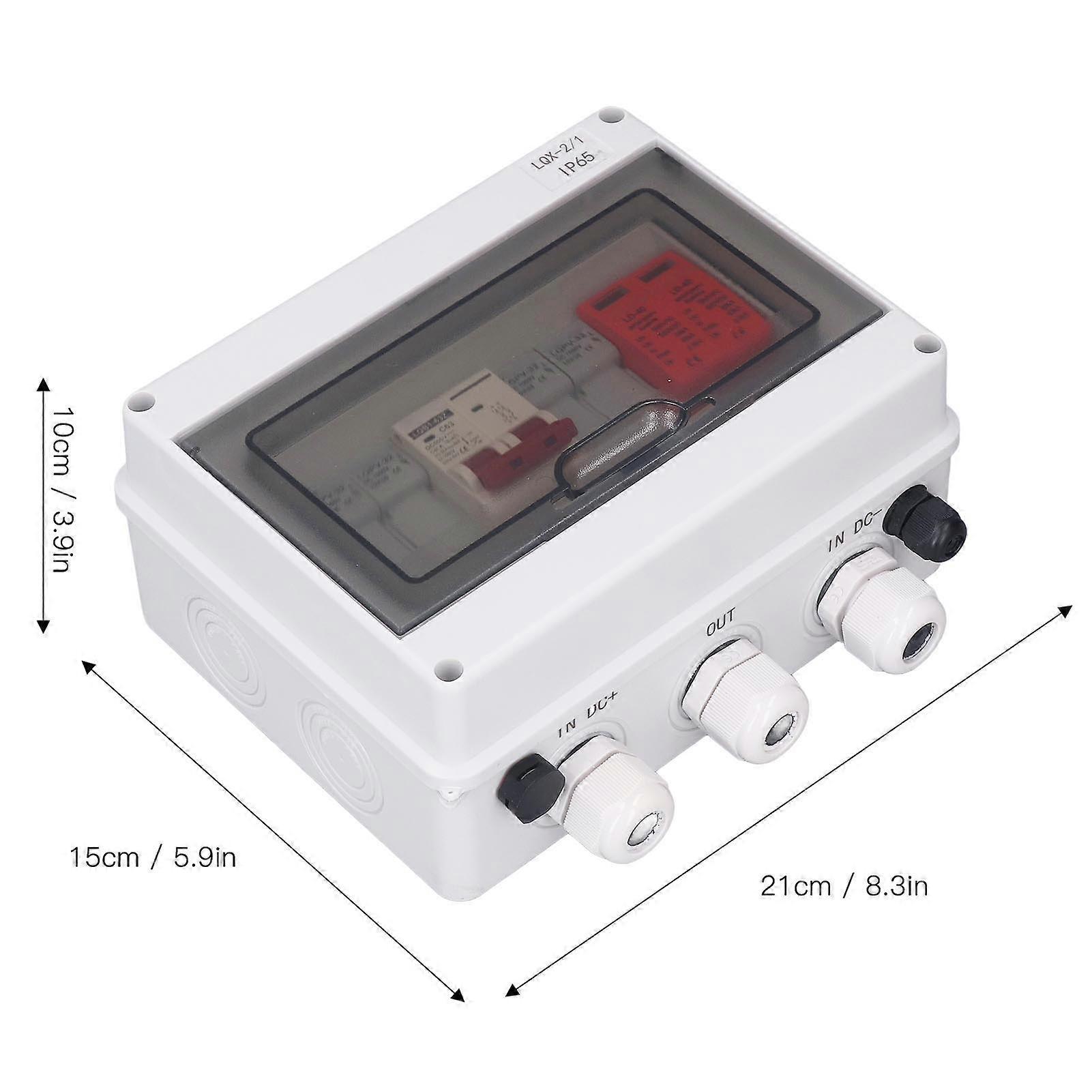 500V 63A Solar Combiner Box 30A Fuse 2P Circuit Breaker 40KA Arrester ...