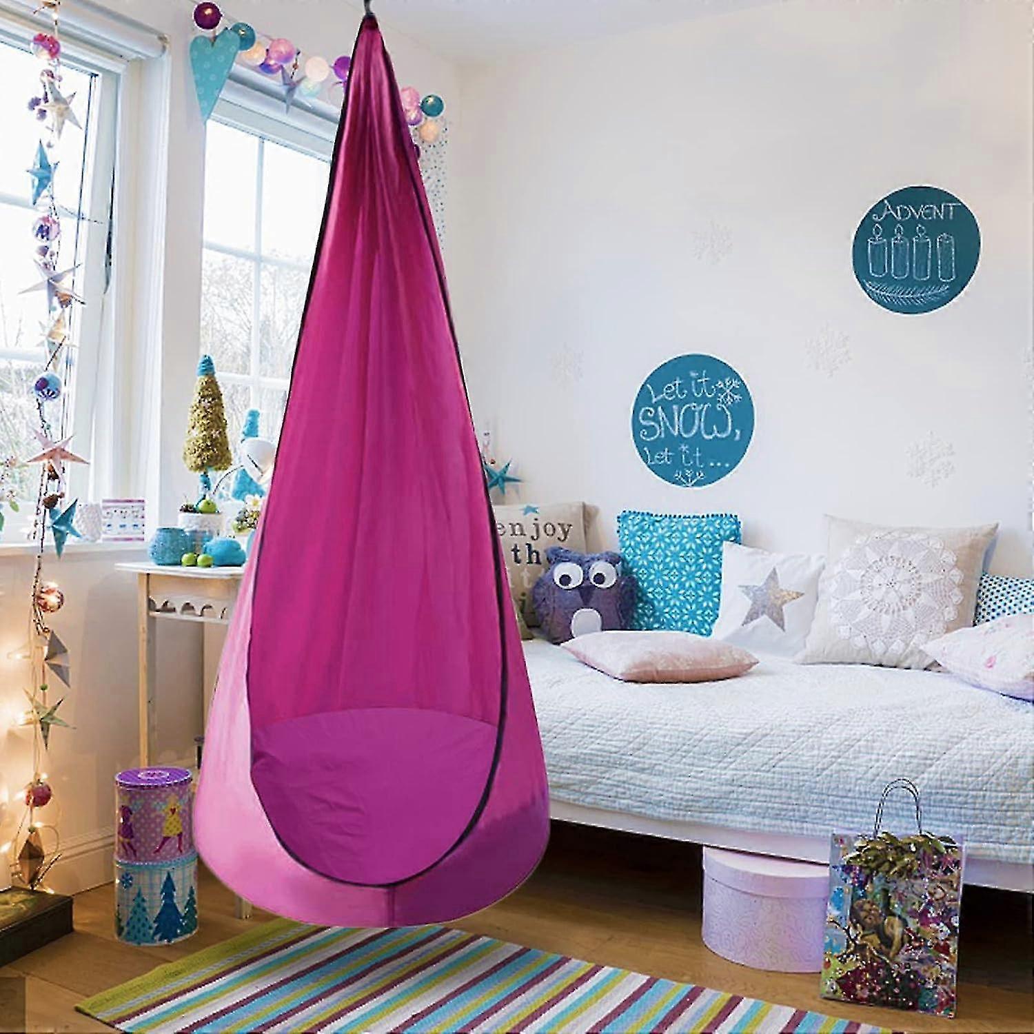 Kids Pod Swing Seat Hanging Hammock Chair, Indoor Outdoor Portable ...