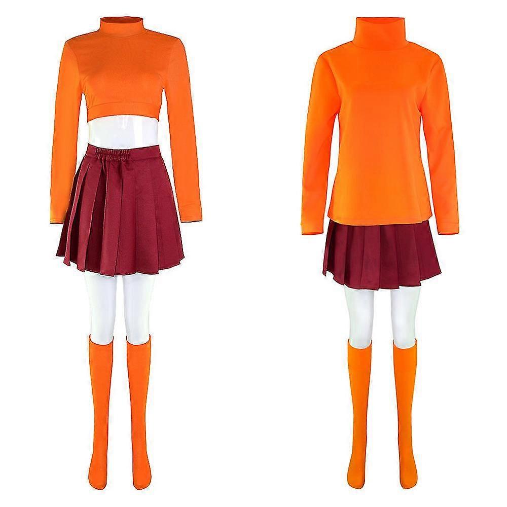 Scooby-doo Velma Cos Costume Halloween Character Performance Costume ...