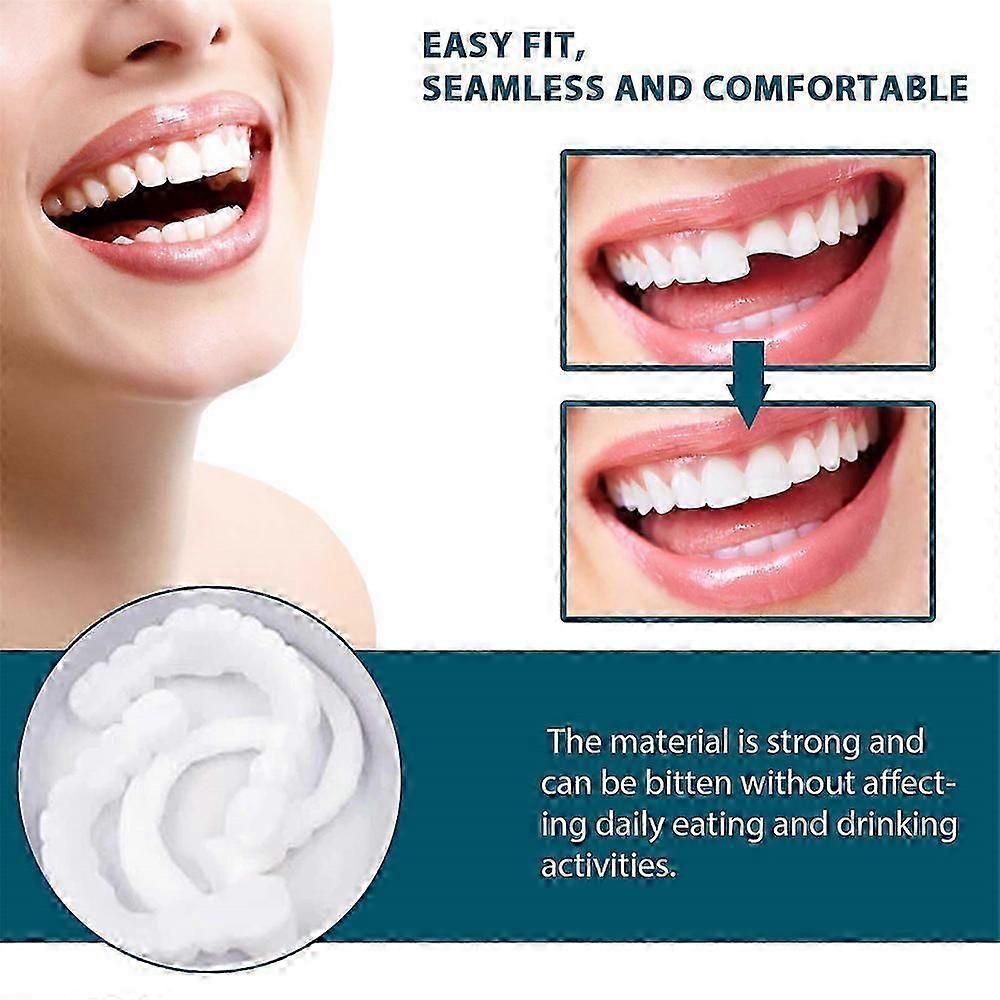 Snap On Upper and Bottom Set False Teeth Dental Veneers Denture Tooth ...