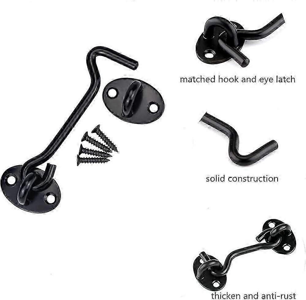 4 Pieces Eye Hooks and Latches, Stainless Steel Cabin Hook, Door Latch ...