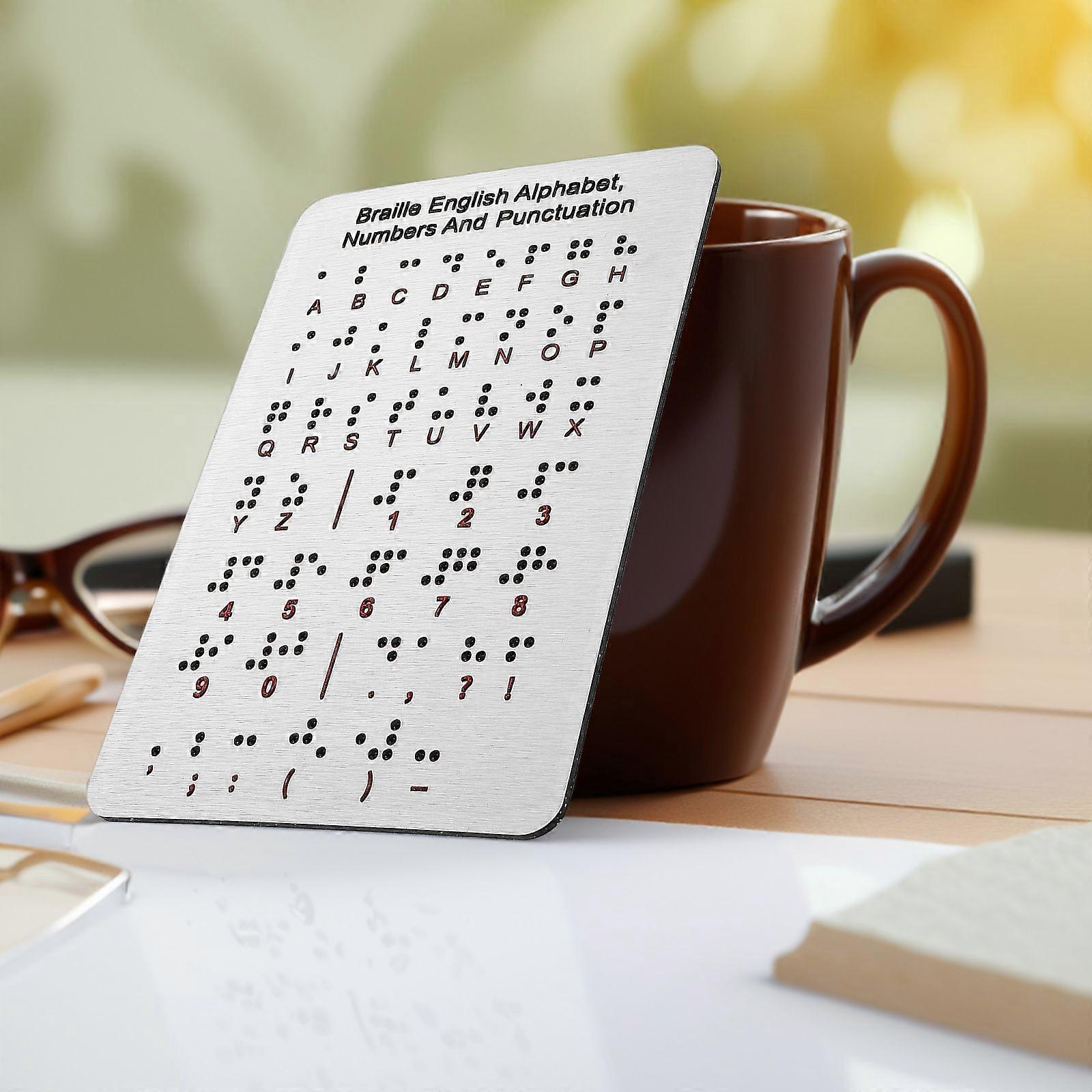 Braille Alphabet Board With Raised Dots Stainless Steel Numbers ...