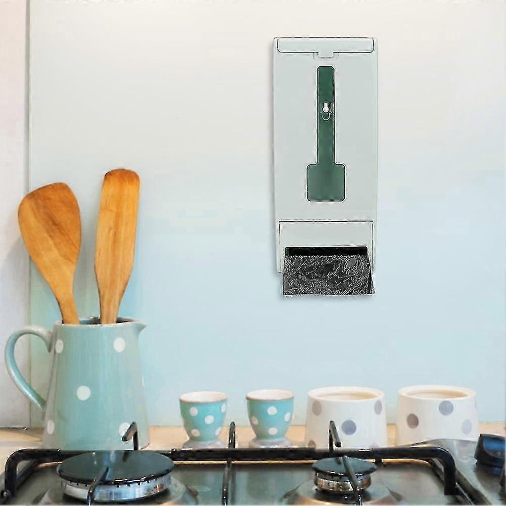 Kitchen Wall Mounted Blue Plastic Bag Dispenser Garbage Trash Bags ...