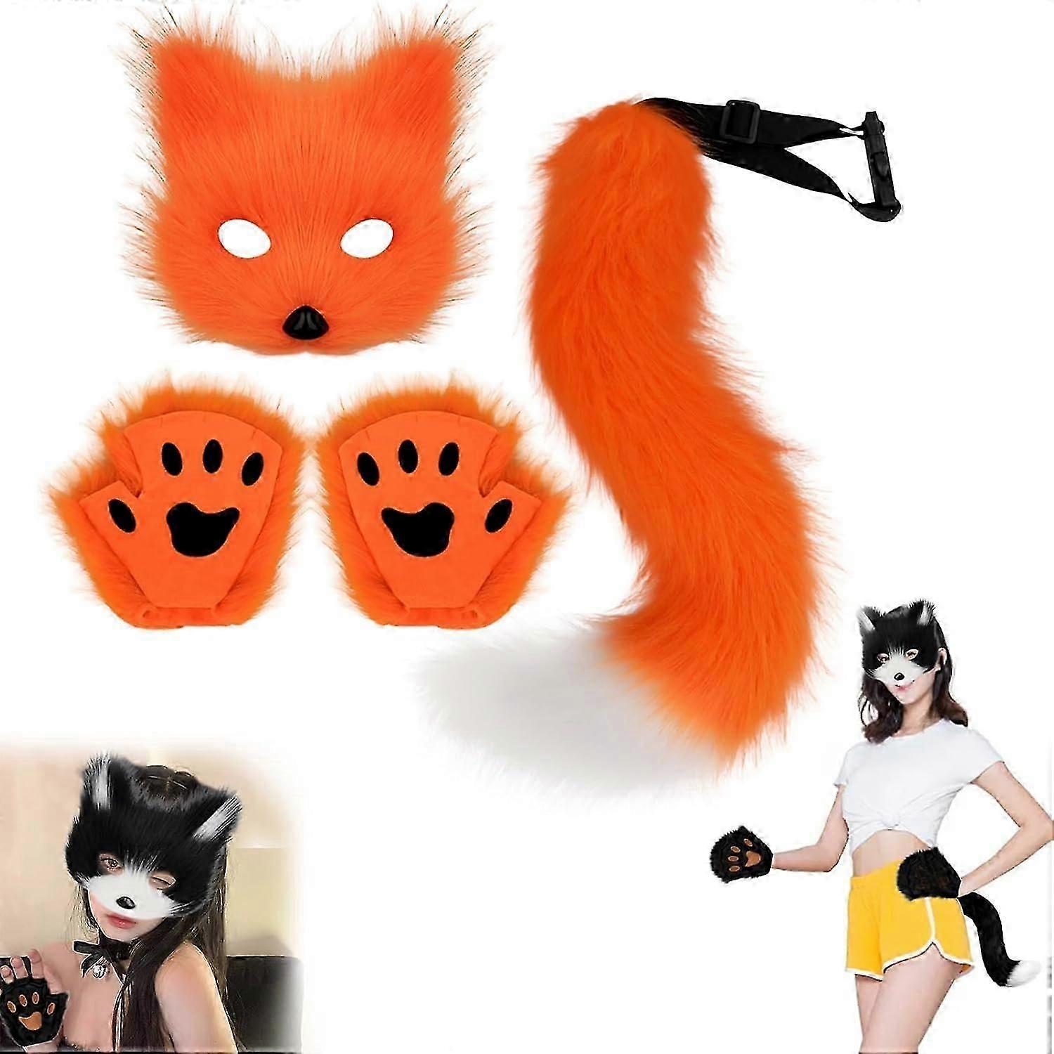 Halloween Cat Mask Set, Furry Costume, Fox Costume Cosplay Costume ...