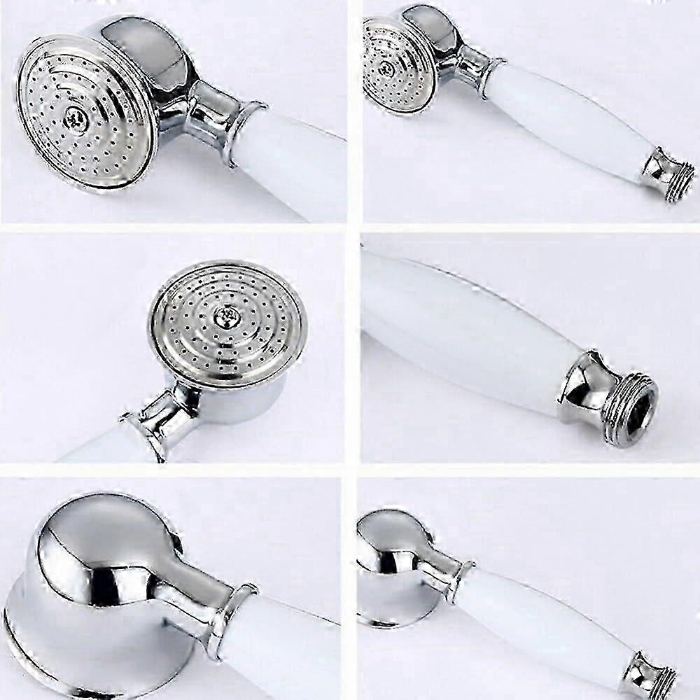 Shower Head Replacement, Handheld Shower Head White Ceramic Water ...