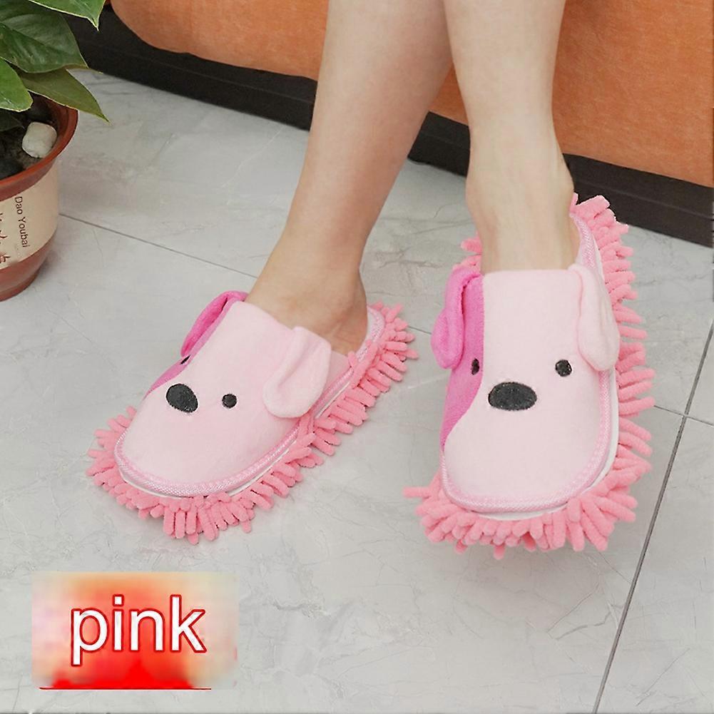 Cartoon Dog Mop Slippers Microfiber Clean Dusting Slippers Detachable ...