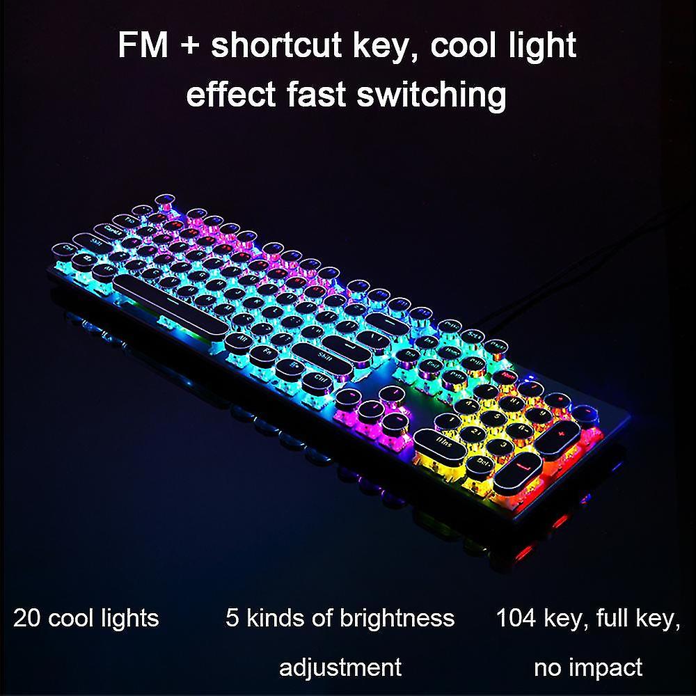 Punk Electroplated Mechanical Gaming Keyboard, Backlit 104 Keys ...