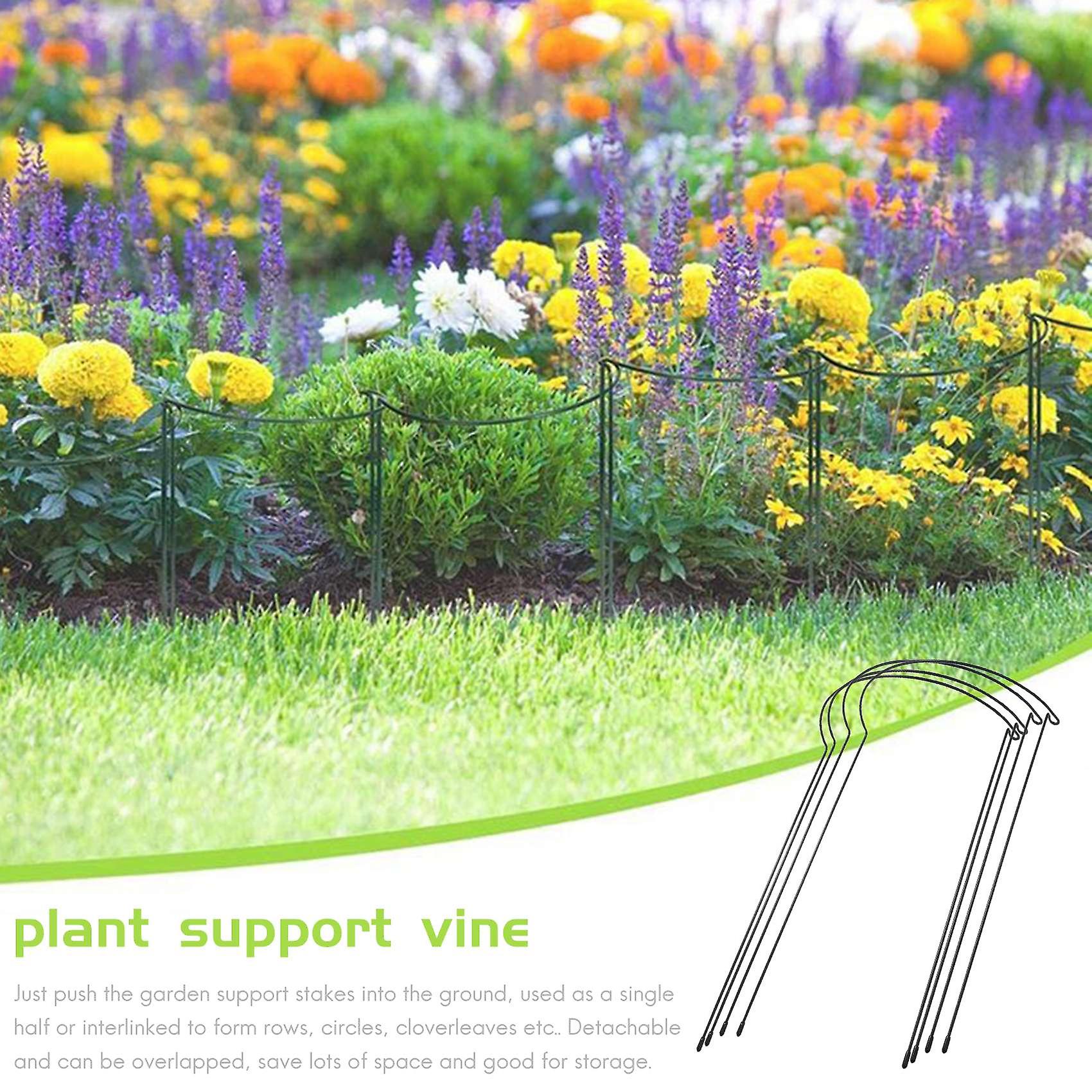 4 Pack Plant Support Stake Metal Garden Plant Stake Green Half Round ...