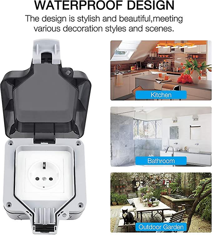 Ip66 Waterproof Outdoor Socket, wall socket for outdoor use, waterproof ...