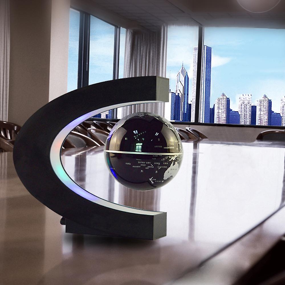 3 Inch Magnetic Levitation Floating Globe World Map Globe with C Shape Base LED Lights for ...