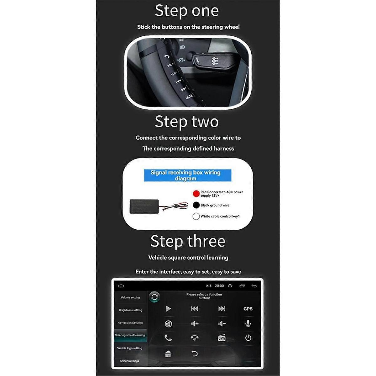 Universal Wireless Car Steering Wheel Control Multi-Function Button DVD ...