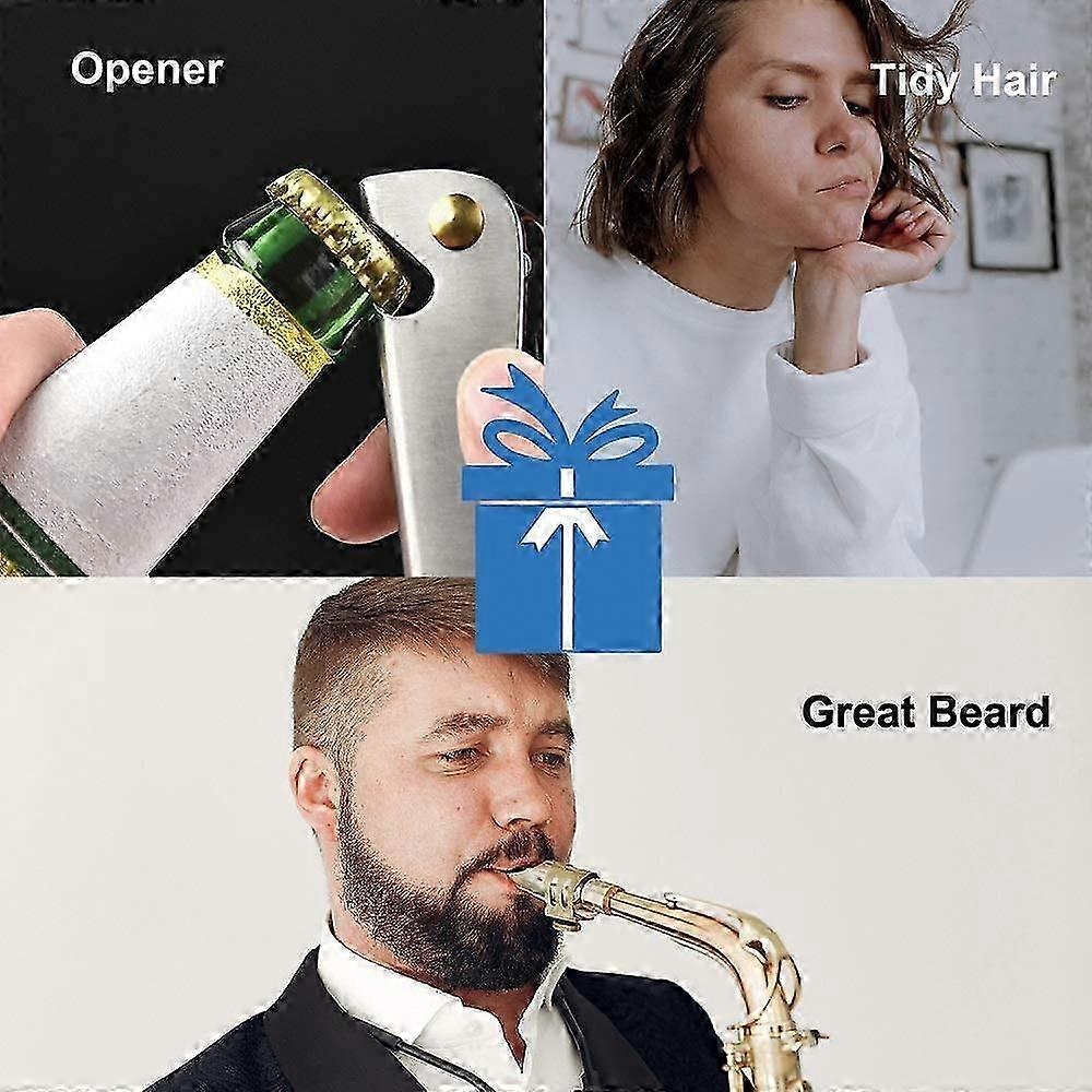 Stainless Steel Folding Comb, Pocket Comb for Men and Women, Black ...