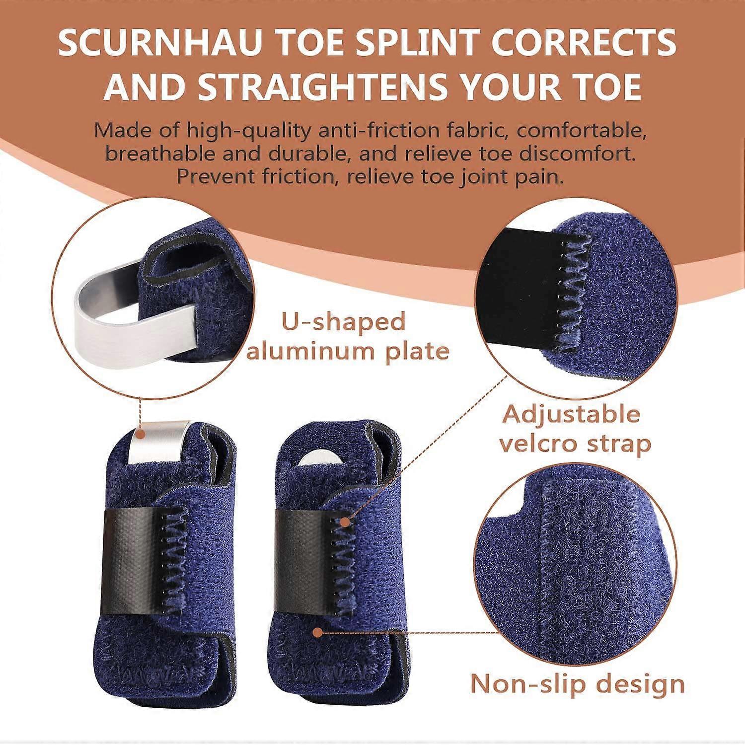 Toe Splint U-Shaped Toe Corrector Brace Toe Straightener of Adjustable ...