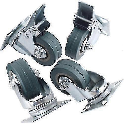 Set of 4 x Kabalo Swivel Heavy Duty GREY RUBBER 50mm (2 inch) Castor ...