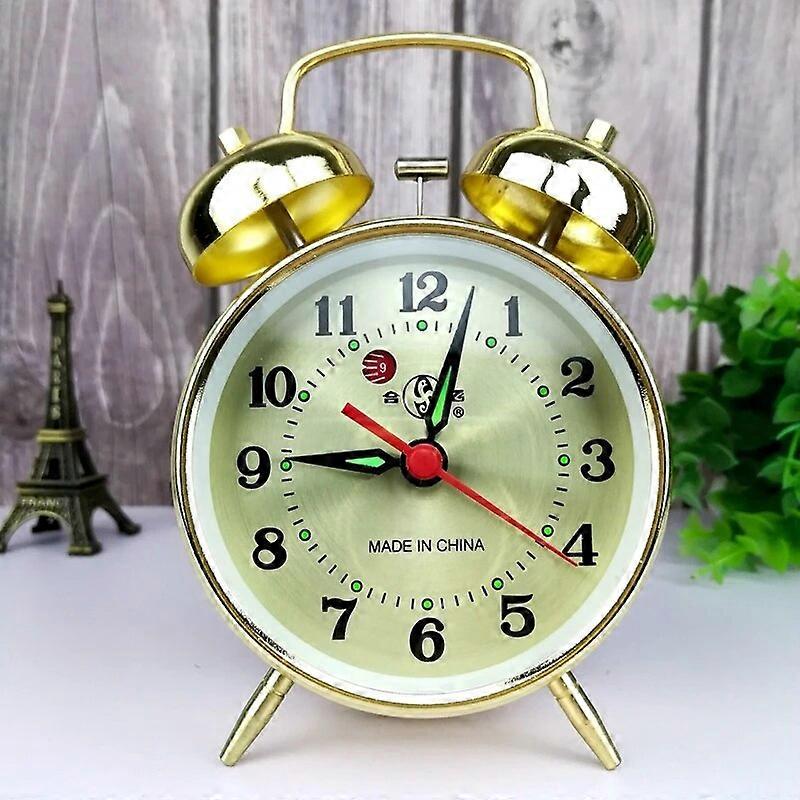 Metal Mechanical Alarm Clock Clockwork Vintage Bedside Table Clock ...