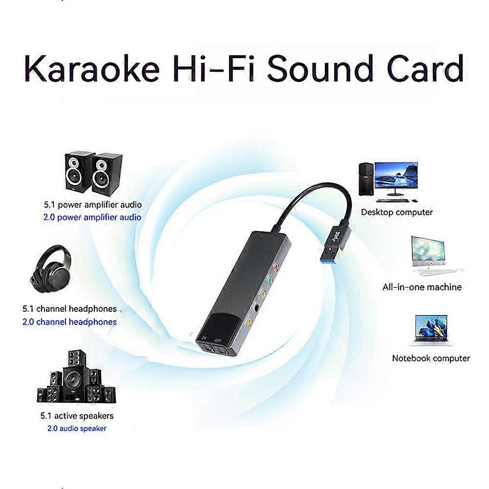 USB Sound Card 7.1 5.1 Channel External Audio Card SPDIF Optical for PC ...