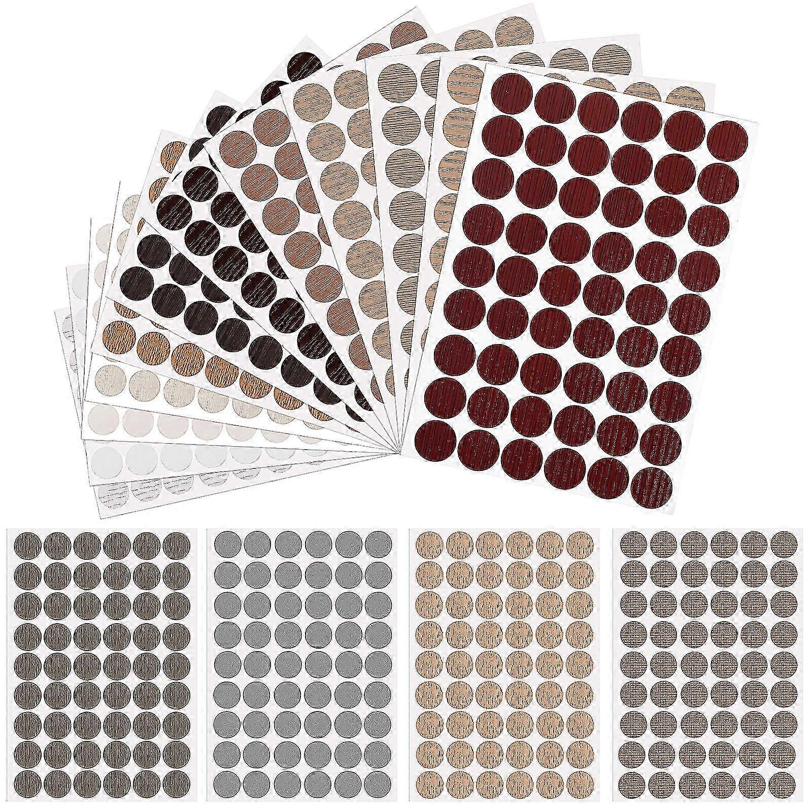 15 Sheets Screw Hole Stickers Furniture Hole Covers Wood Textured ...
