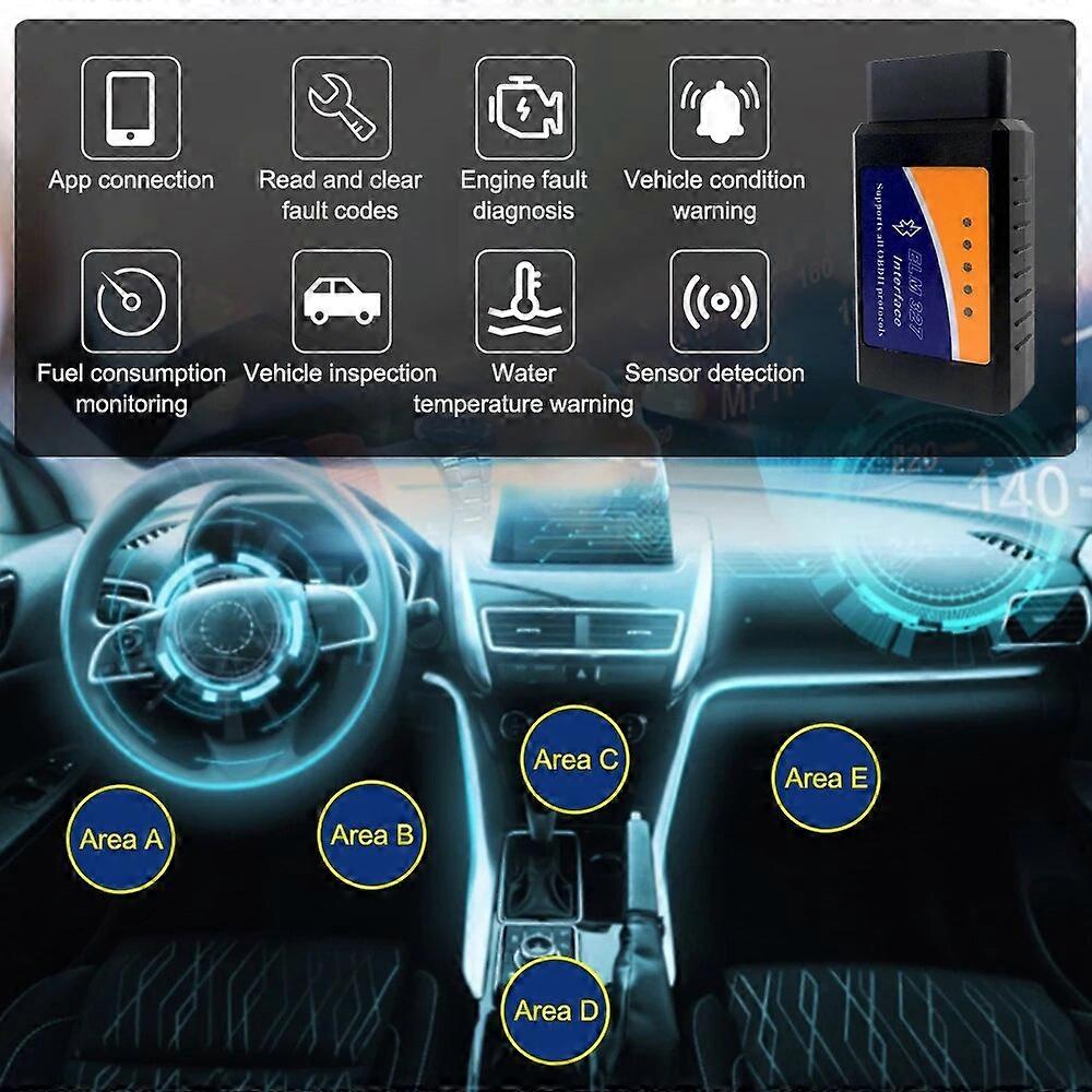 OBD2 Scanner ELM327 Auto Diagnostic Detector Code Reader Tool V1.5 WIFI ...