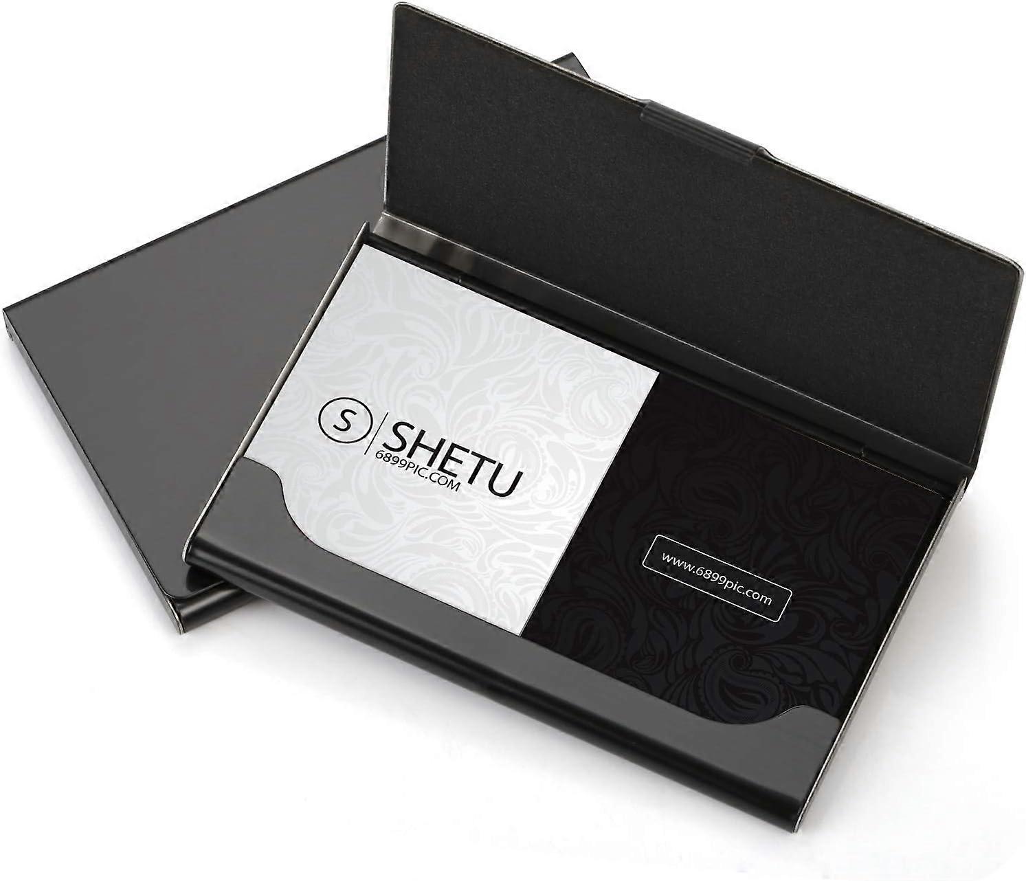 2 piece business card cases stainless steel card case black business ...
