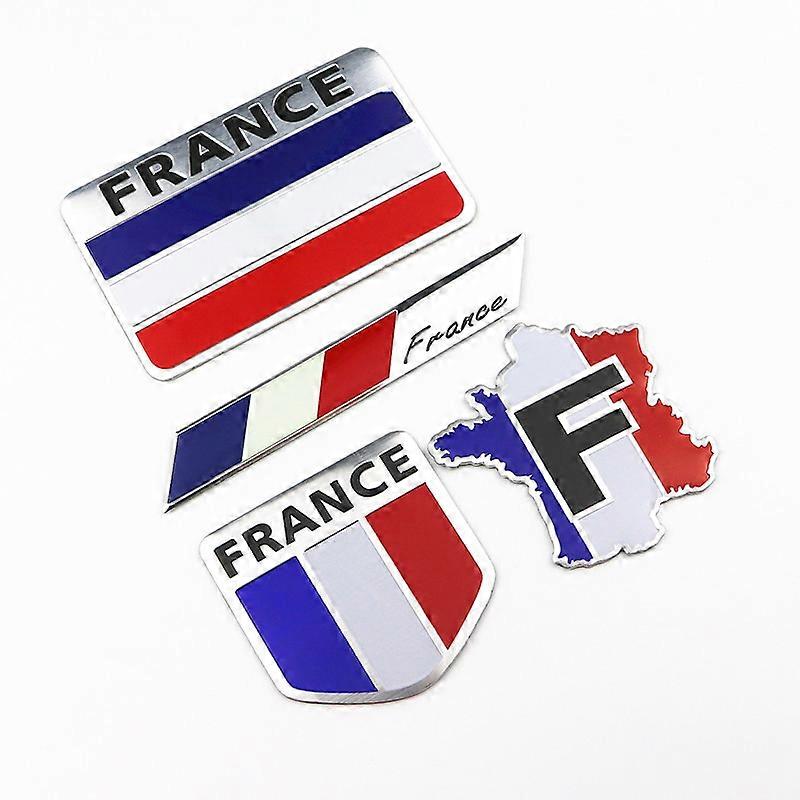 Car Styling 3D Aluminum France Flag Emblem Badge Car Sticker Decals ...