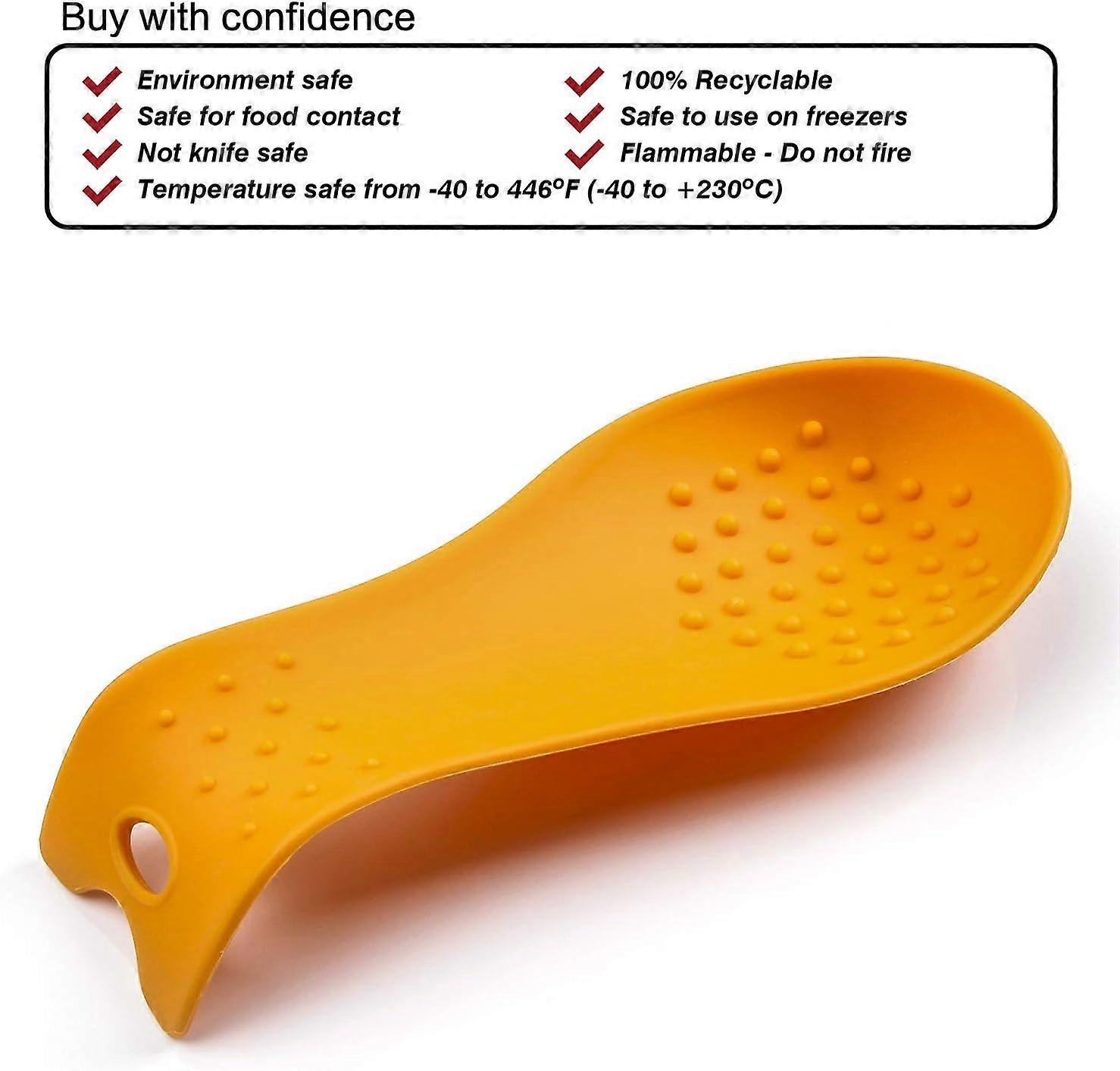 Silicone Spoon Holder, Kitchen Cookware Holder (2 pcs, red-orange ...