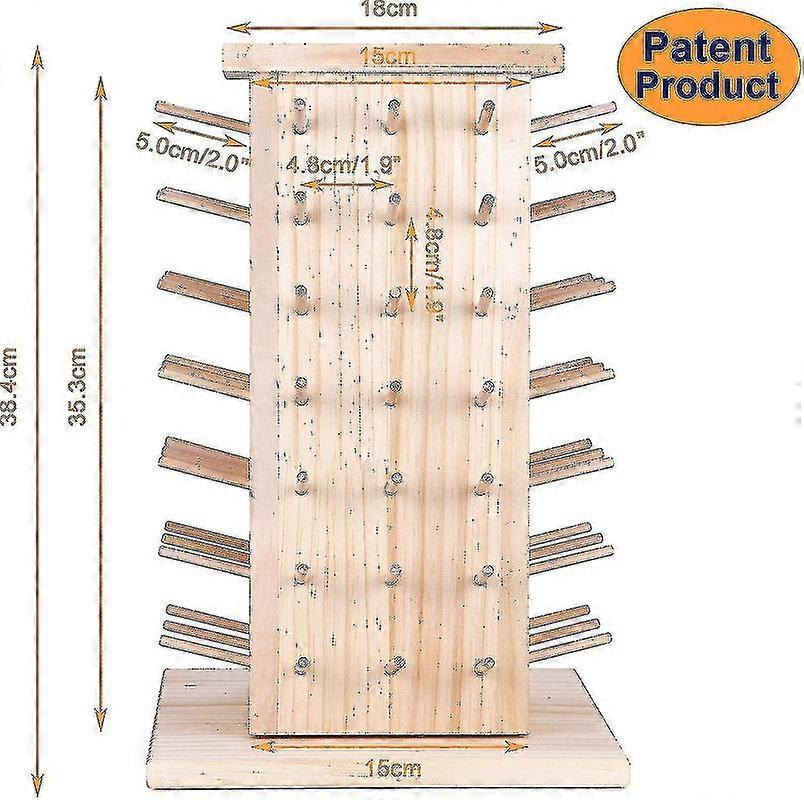 84 Spools (diy To Be 93 Spools) 360 Fully Rotating Wooden Thread Rack ...