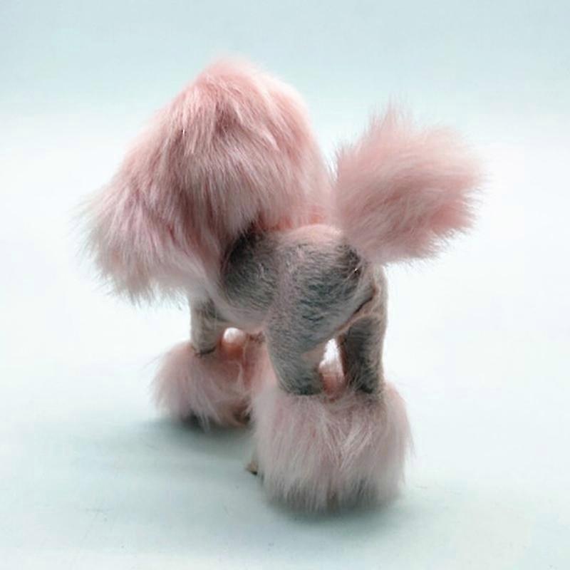4 Inch Pink Poodle Figure Simulation Dog Plush Toys Gift Crafts Home ...