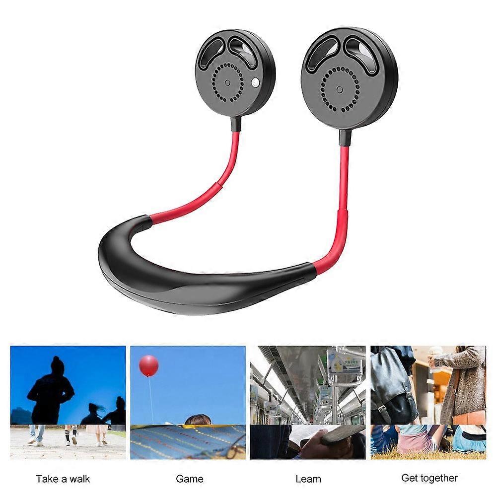 Mini Portable Folding USB Rechargeable Neckband Neck Hang Sports ...