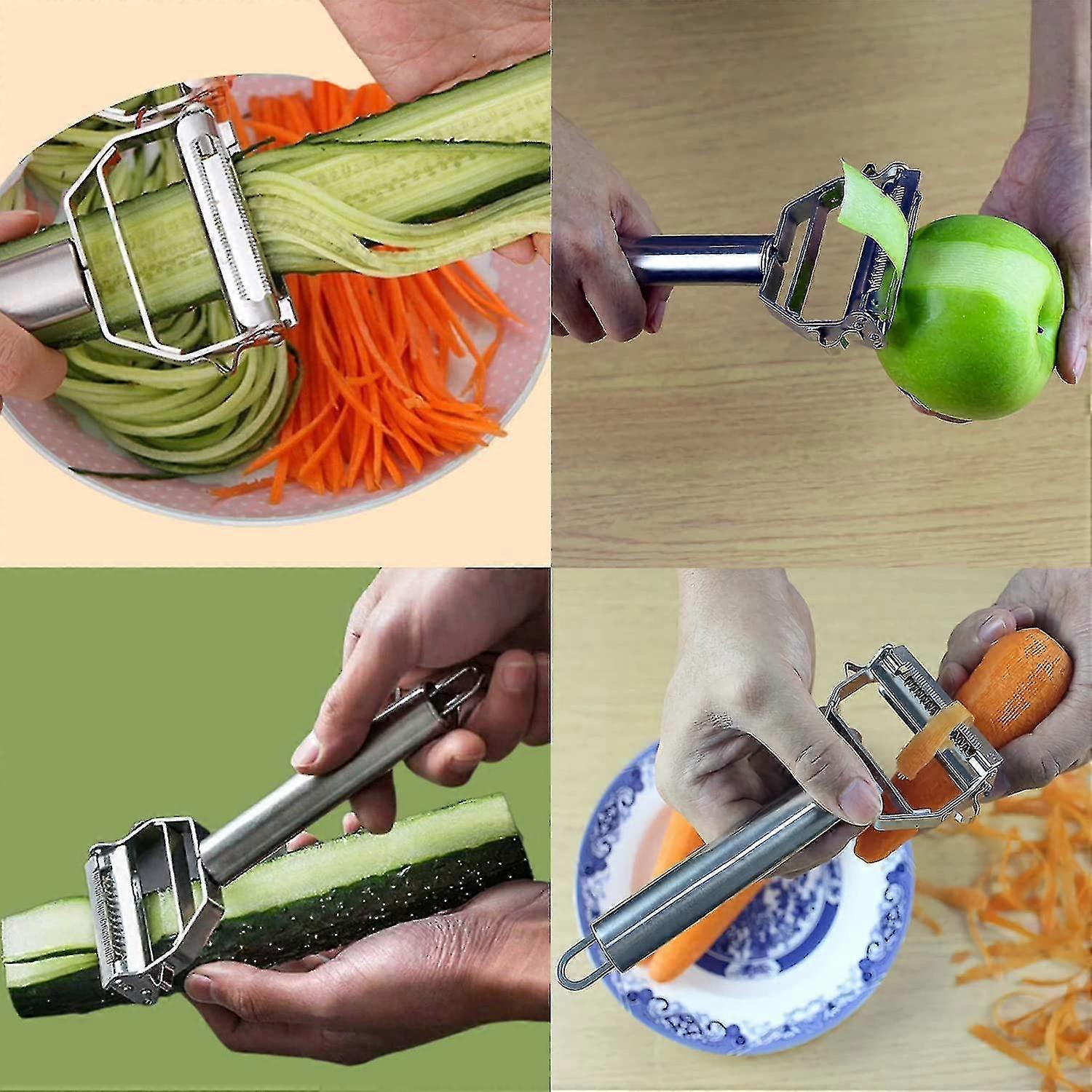 Stainless Steel Multi-function Vegetable Peeler, Julienne Cutter Slicer ...