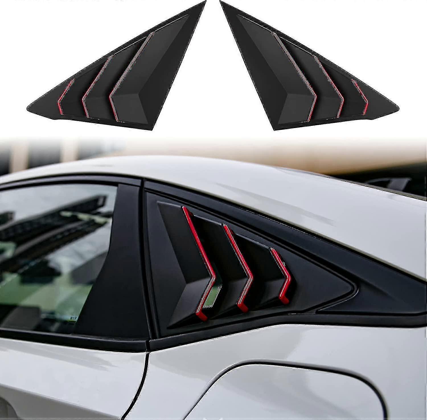 2pcs For 11th Gen Civic Sedan Car Rear Side Window Louvers Air Vent Scoop Shades Cover Blinds ...