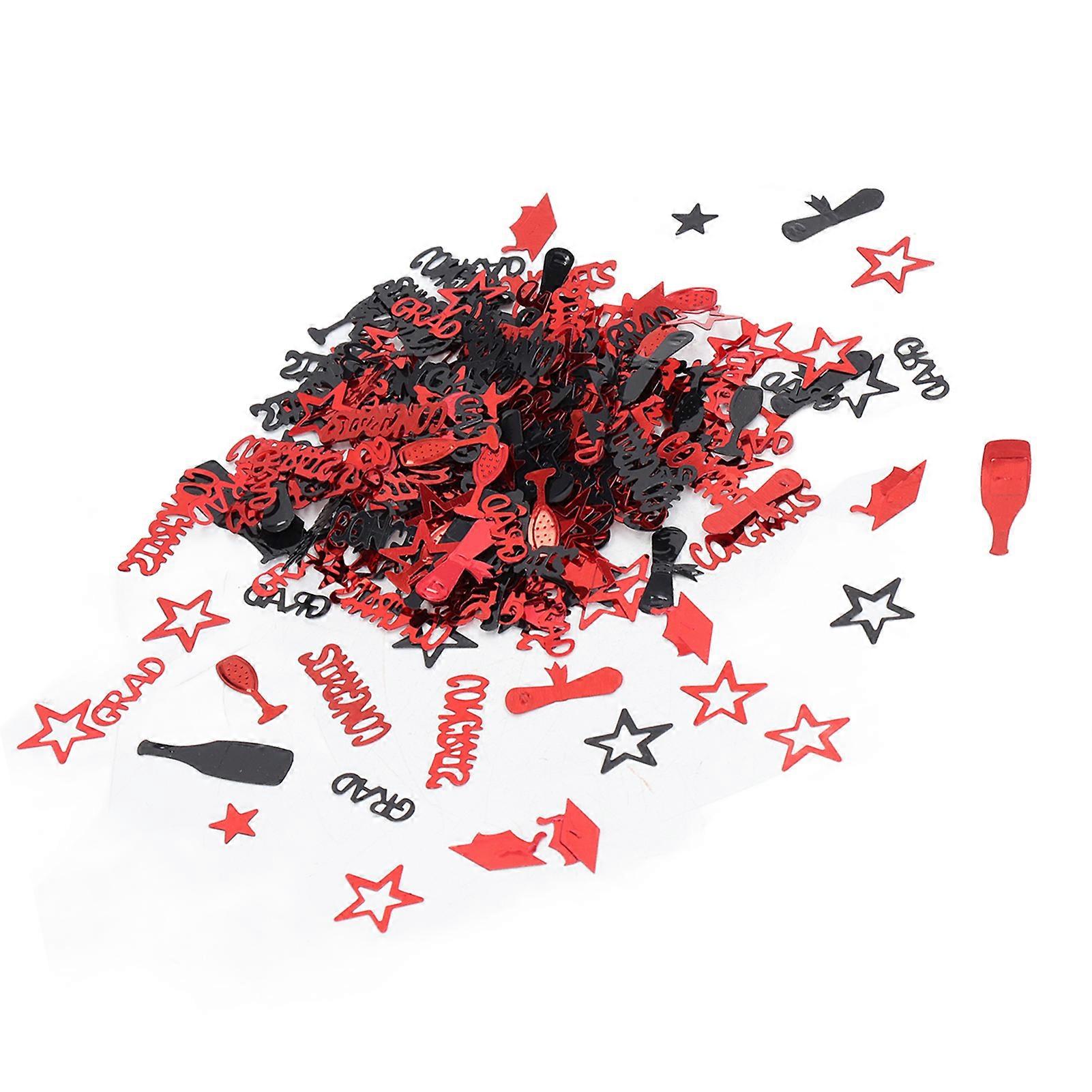 Graduation Confetti Black Red High Gloss Shiny 100g Graduation Party ...