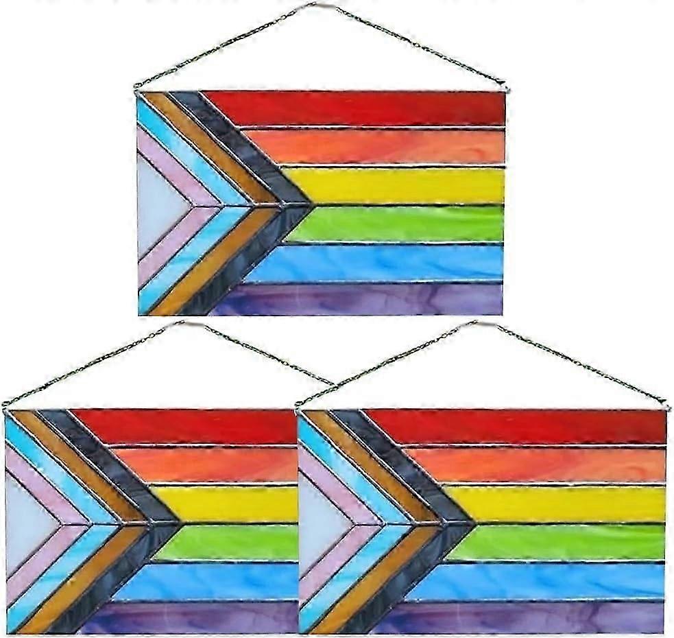 ExquisiteProgress Pride Stained Glass Flag, Pride Flag Suncatcher for ...