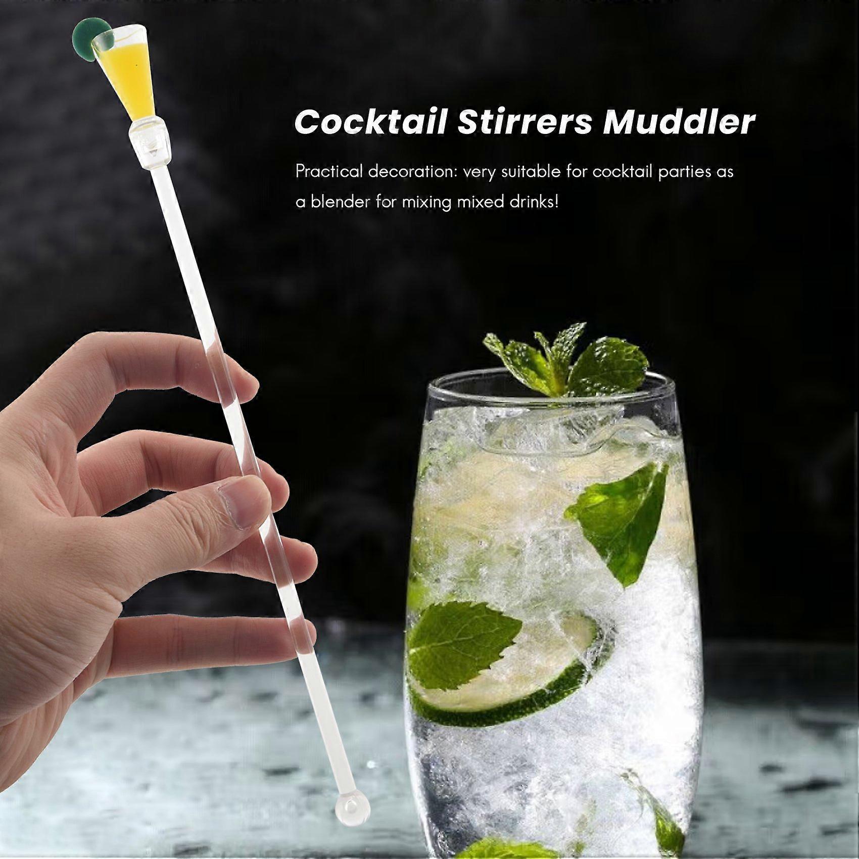 10Pcs Cocktail Stirrer Drink Mixing Stick Set Acrylic Cocktail Mixer ...