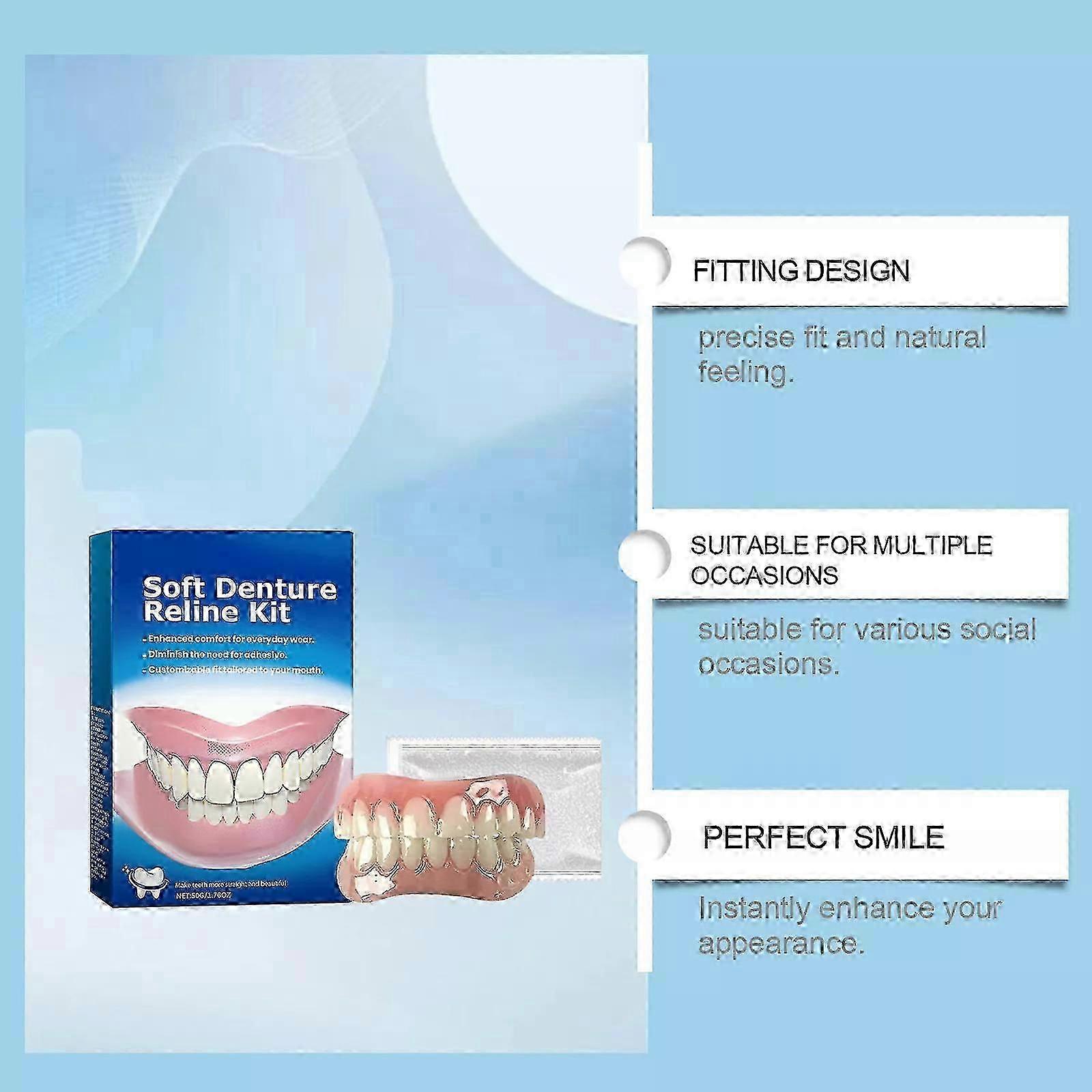 Fit Denture Silicone Reline Kit Soft Denture Reline For Men And Women ...