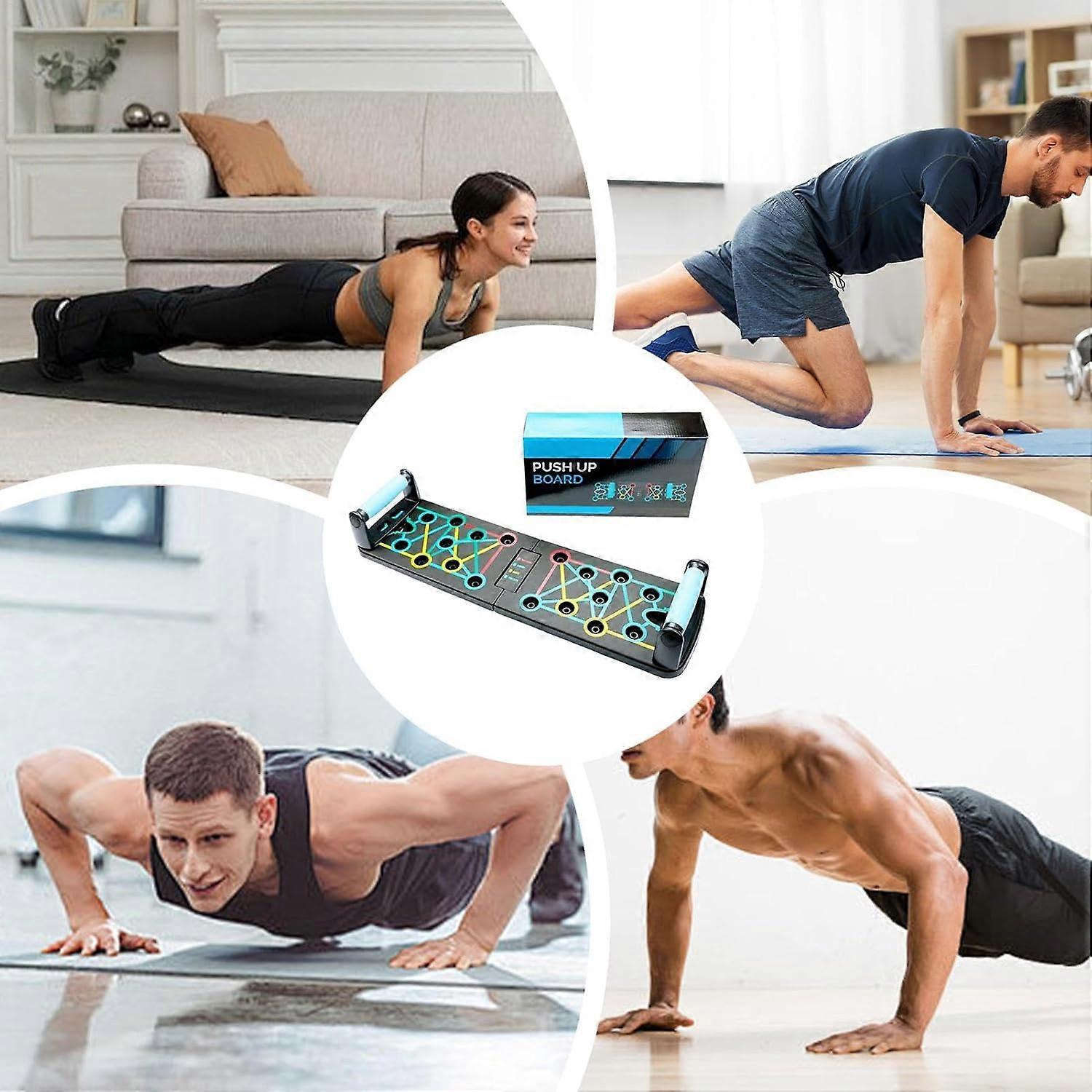 Sturdy Push Up Board - Foldable ABS Pushup Stand, Colour-Coded Muscle ...