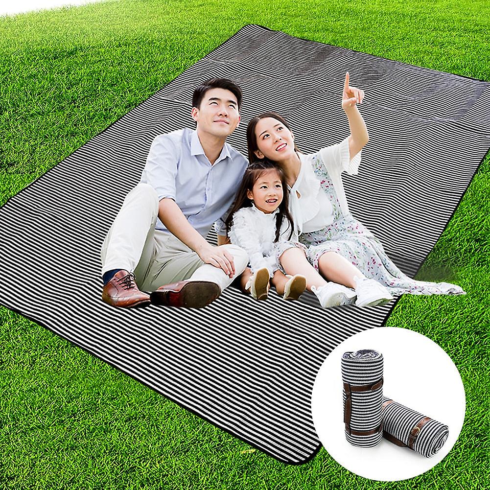 Waterproof stripe folding camping mat - thickened outdoor beach picnic ...