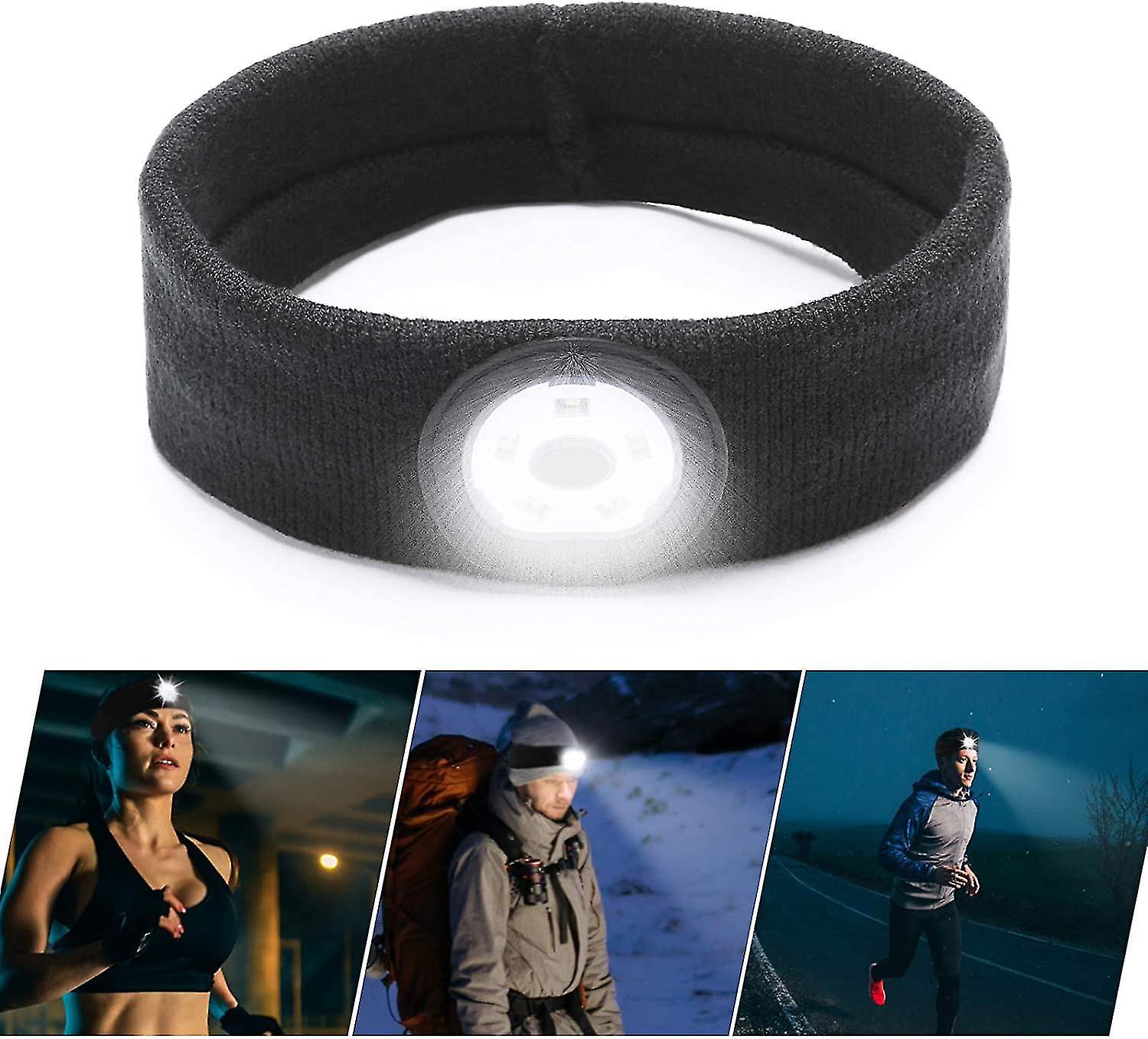 Sweatband Running Light Sport Headband For Men And Women, 5 Led Bulbs ...