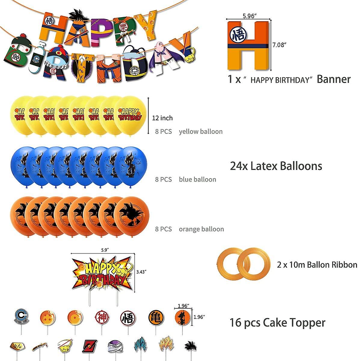 Birthday Banner For Dragon Ball Z Theme Party Decorations Dragon Goku ...