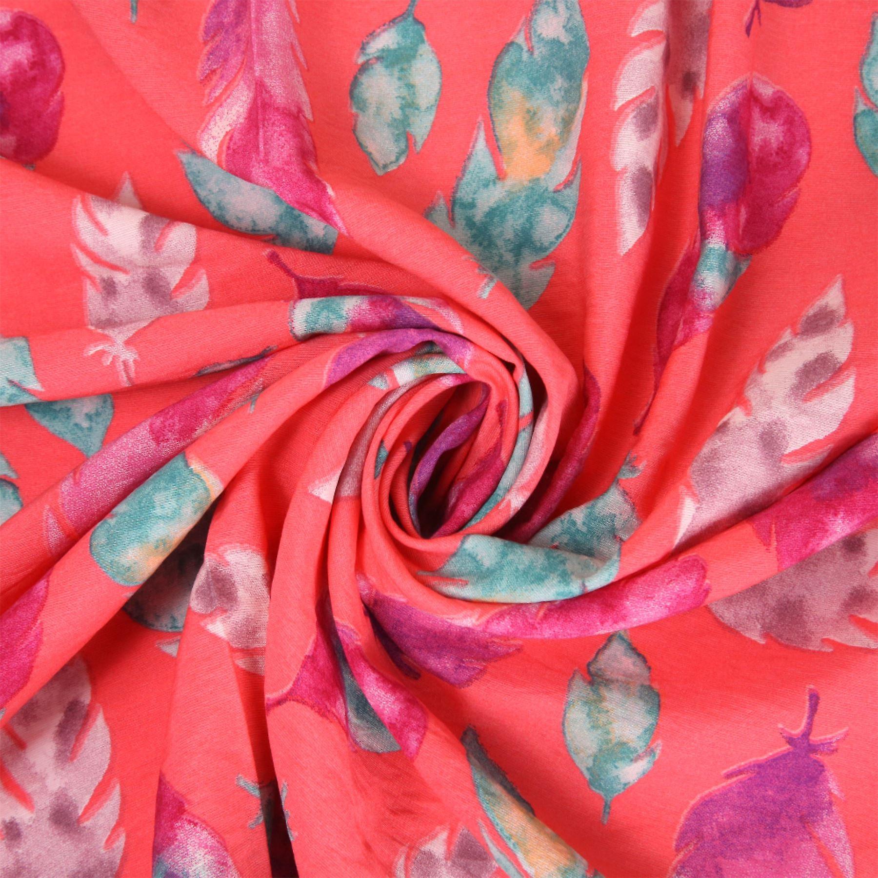 Minerva Rayon Voile Fabric Coral - per metre | Fruugo UK