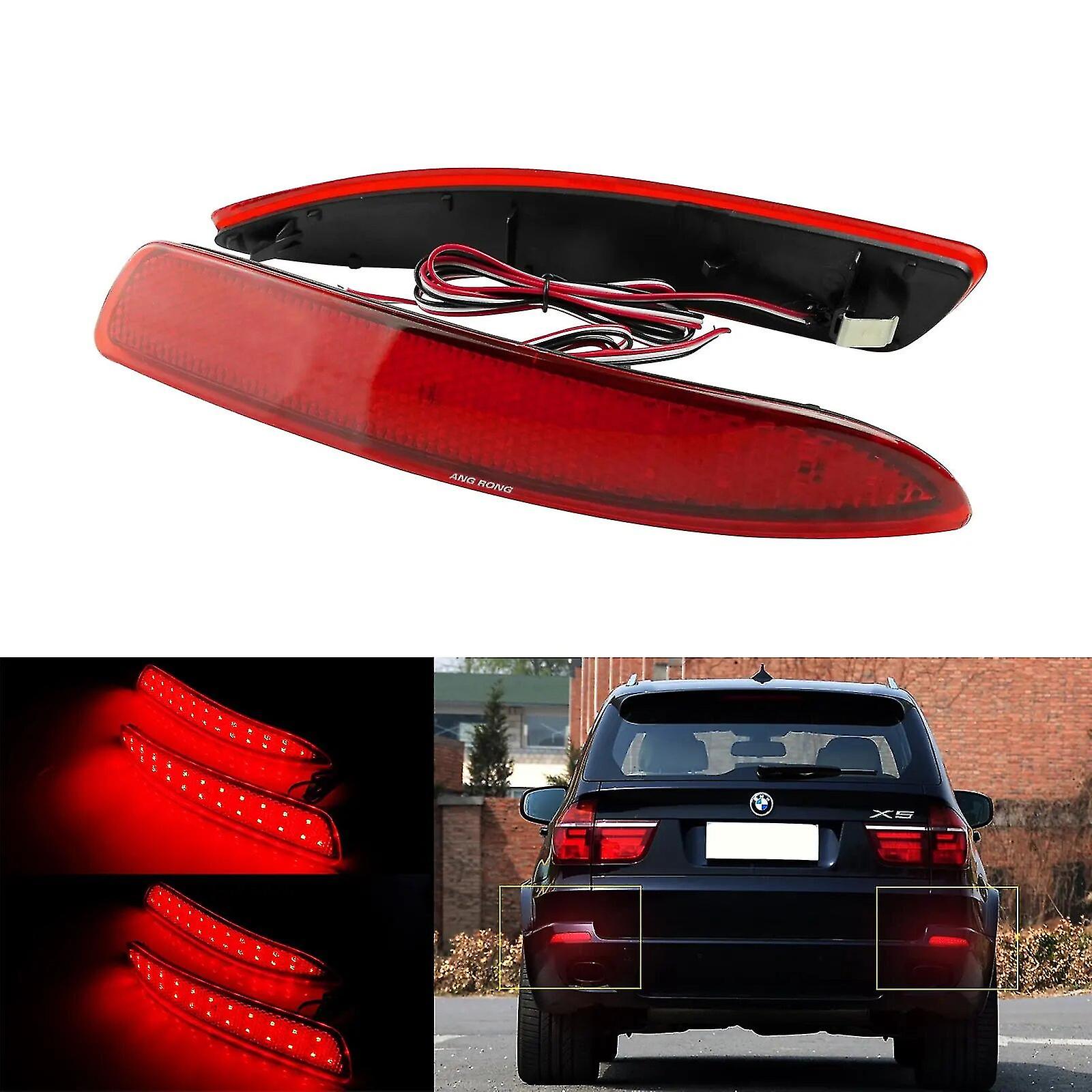 2x Red Lens Led Rear Bumper Reflector Tail Brake Stop Light For Bmw X5 ...