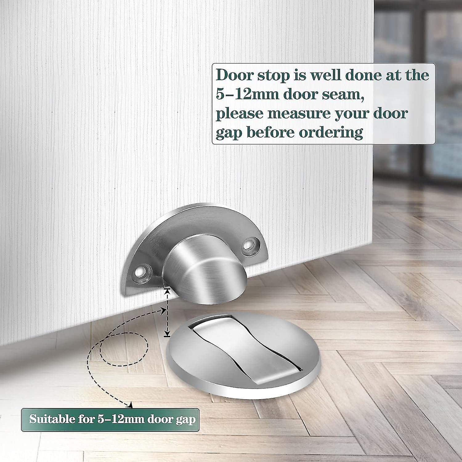 Magnetic Door Stop, Stainless Steel Magnetic Door Stopper Invisiable ...